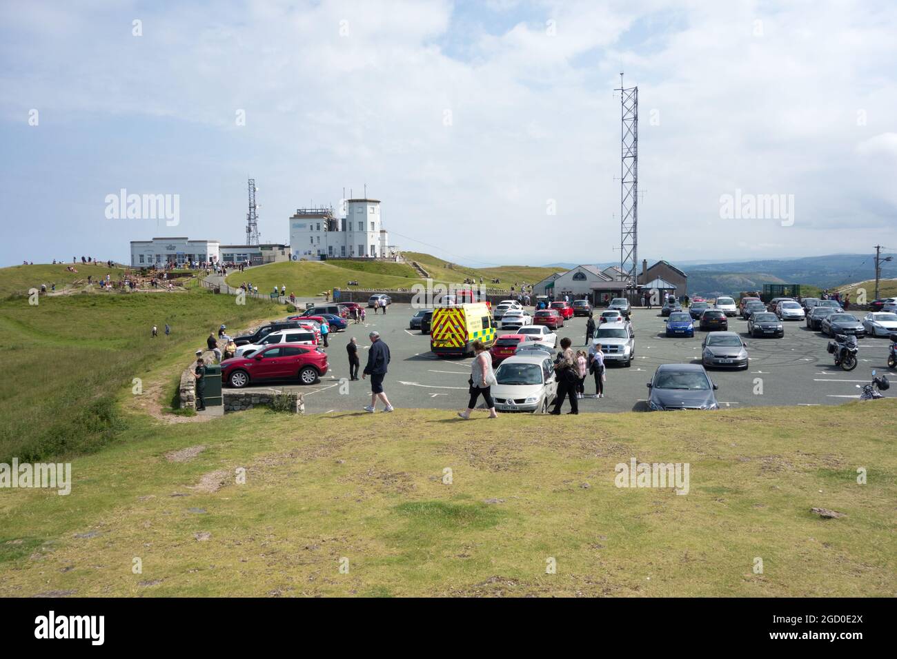 The main car park on the top of the Great Orme in Llandudno Wales UK ...