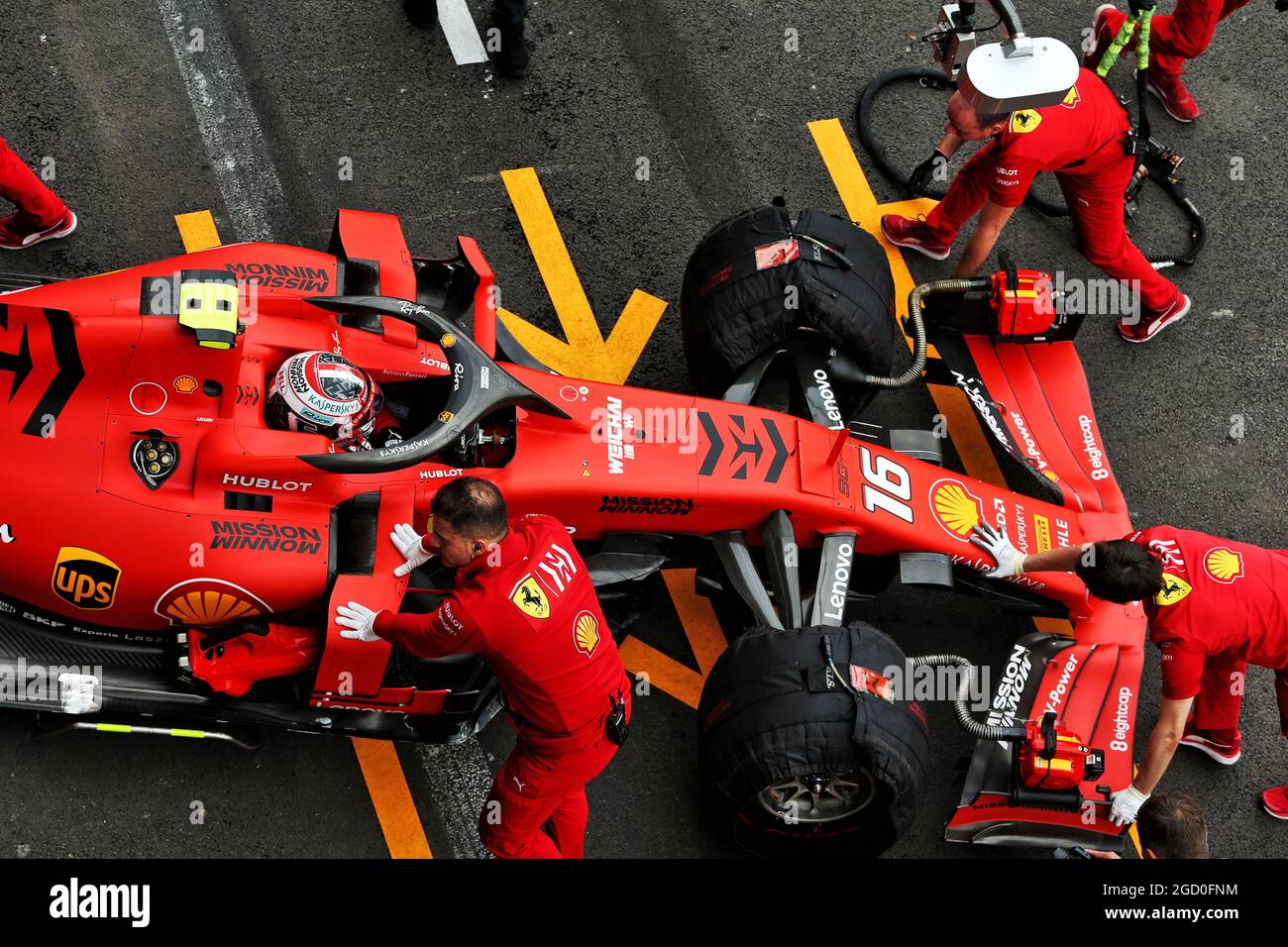 Charles Leclerc (MON) Ferrari SF90 in the pits. Mexican Grand Prix ...
