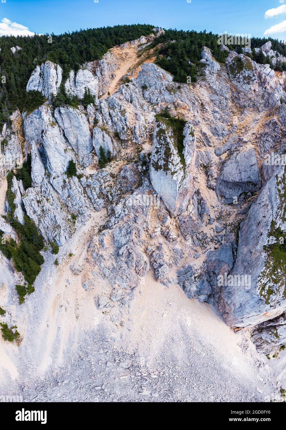 Beautiful aerial, bird's eye view of Hasmas Mountains, Romania Stock ...