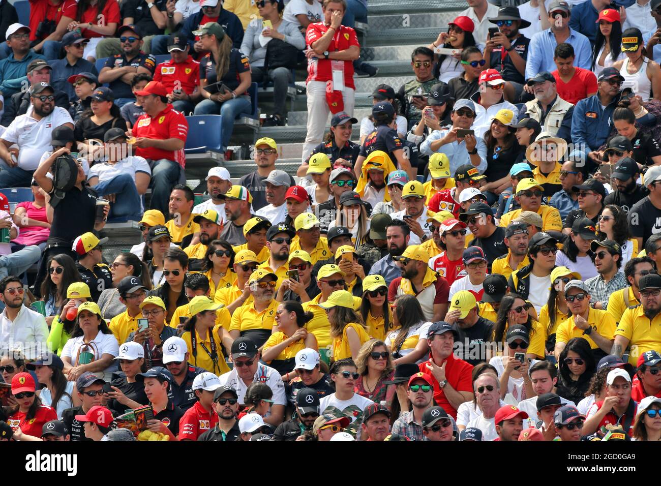 Renault F1 Team fans in the grandstand. Mexican Grand Prix, Sunday 27th ...