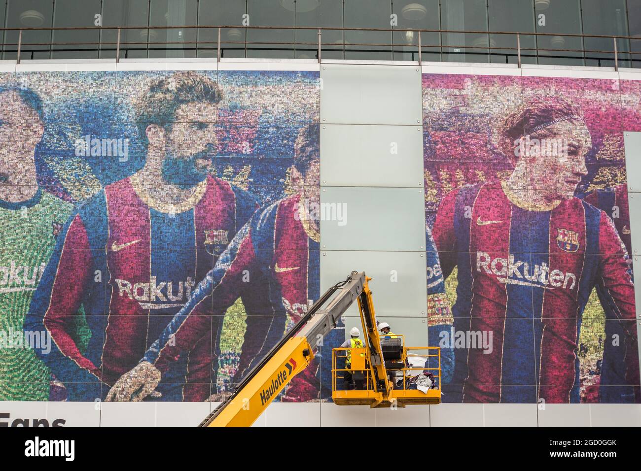 Barcelona, Spain. 10th Aug, 2021. Lionel Messi's photo seen being ...
