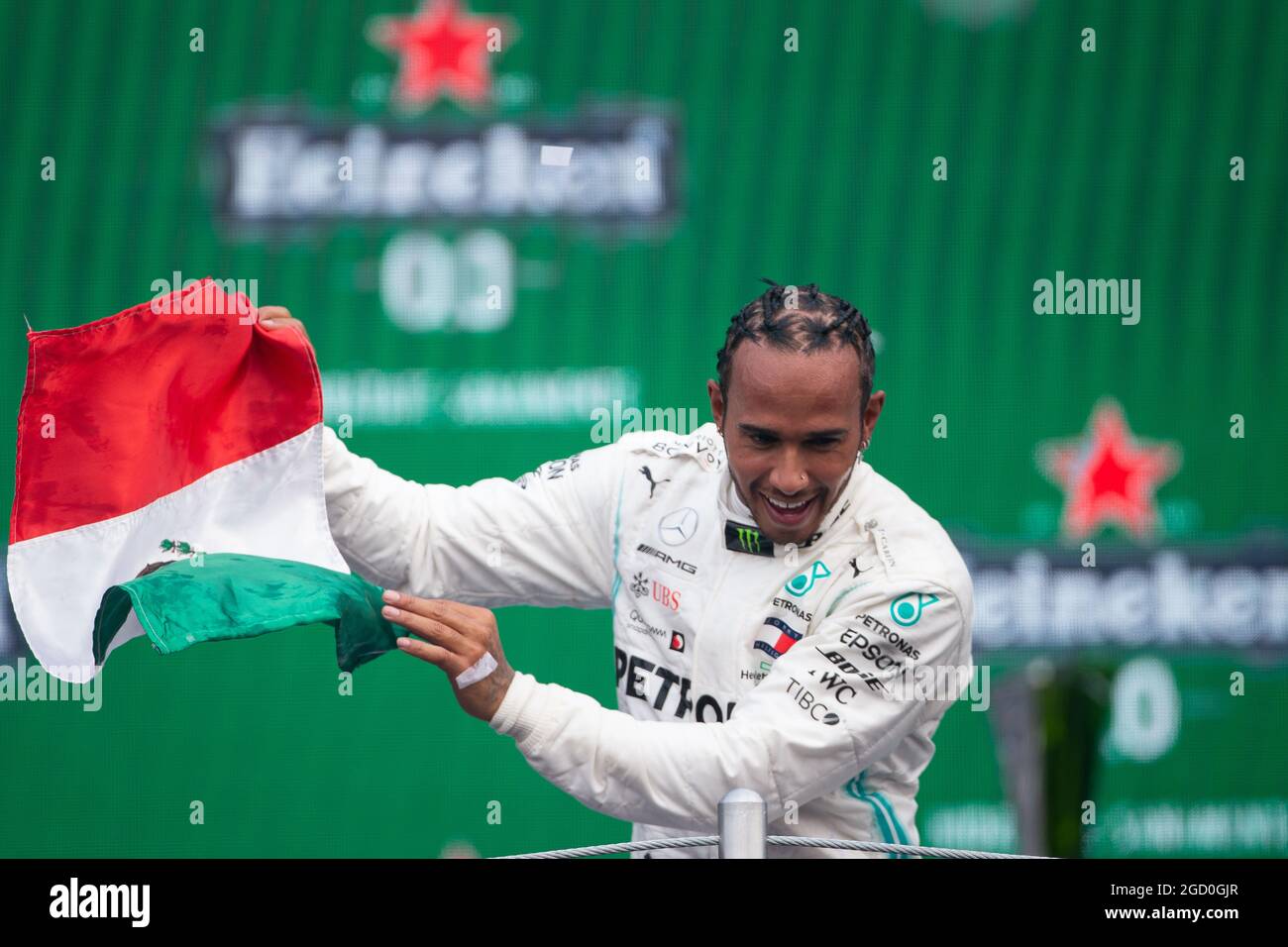 Race winner Lewis Hamilton (GBR) Mercedes AMG F1 celebrates on the ...