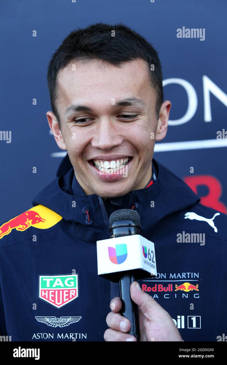 Alexander Albon (THA) Red Bull Racing with the media. United States ...
