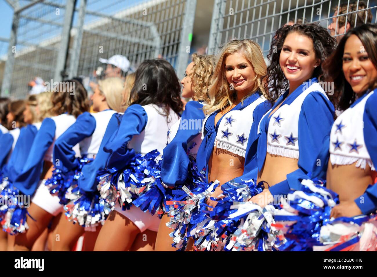 Dallas Cowboys Cheerleaders on the drivers parade. United States Grand ...