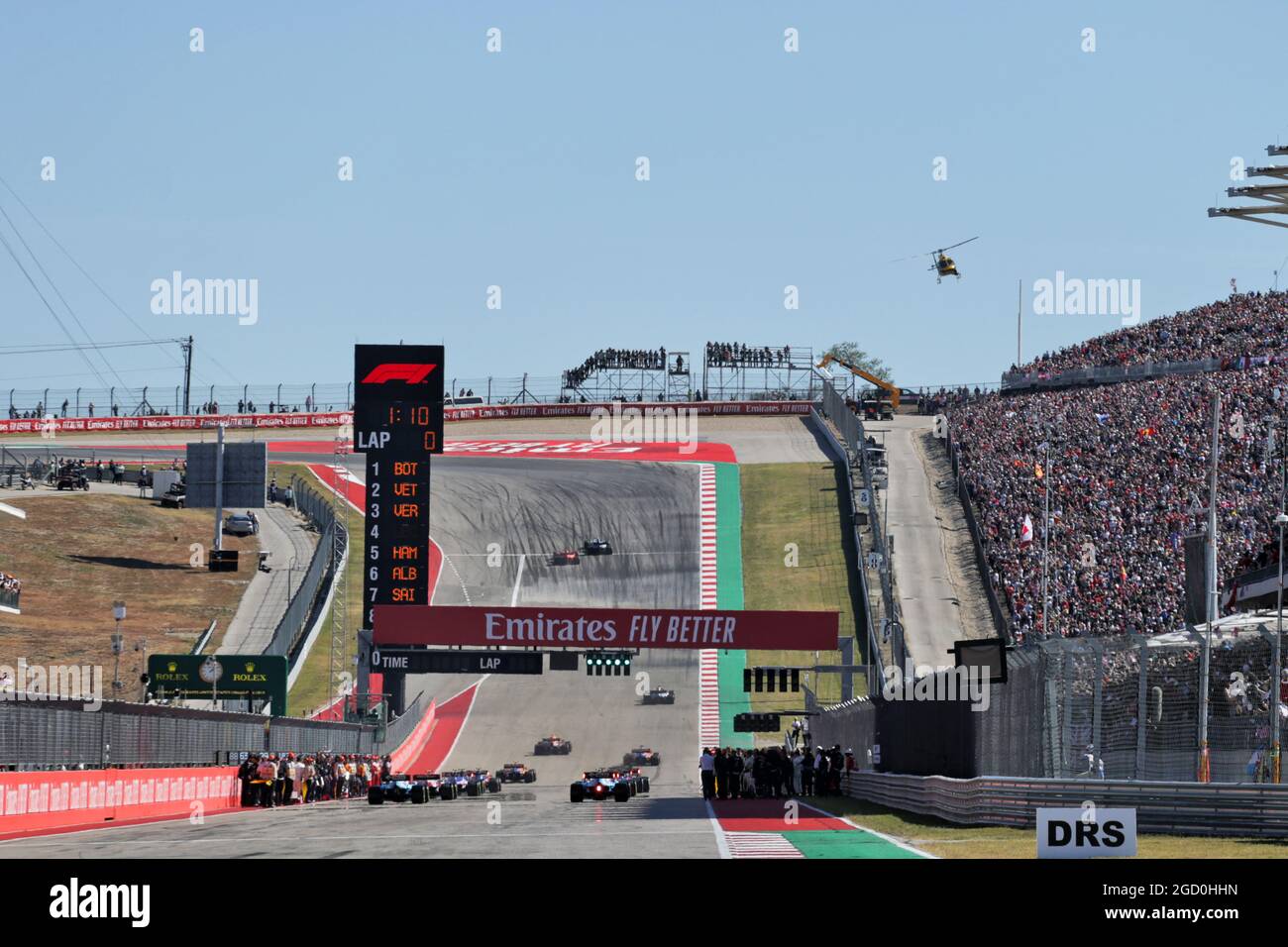 Mercedes amg f1 w10 heads off on formation lap hi-res stock photography ...