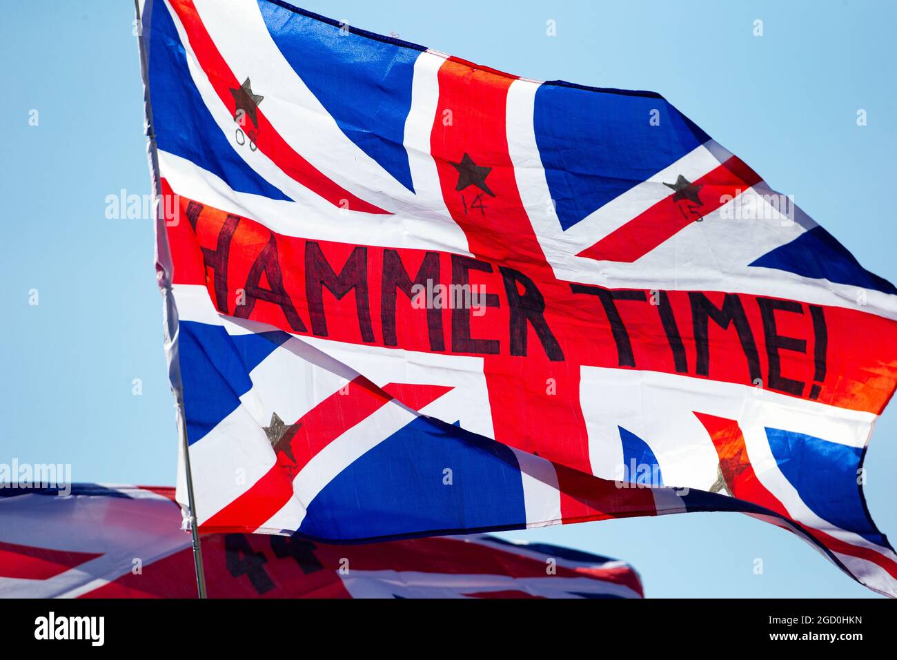 Lewis Hamilton (GBR) Mercedes AMG F1 flag. United States Grand Prix ...