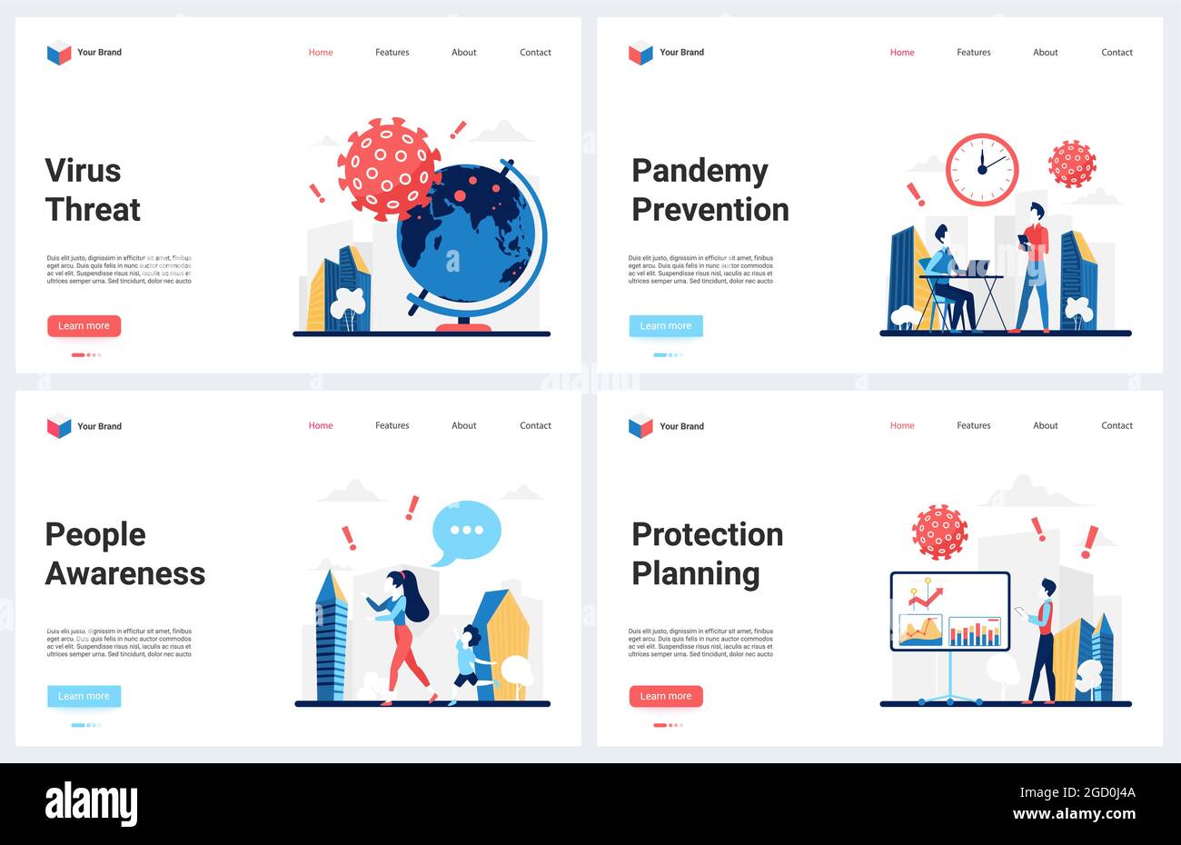 Virus world protection planning, global immunization planning vector ...