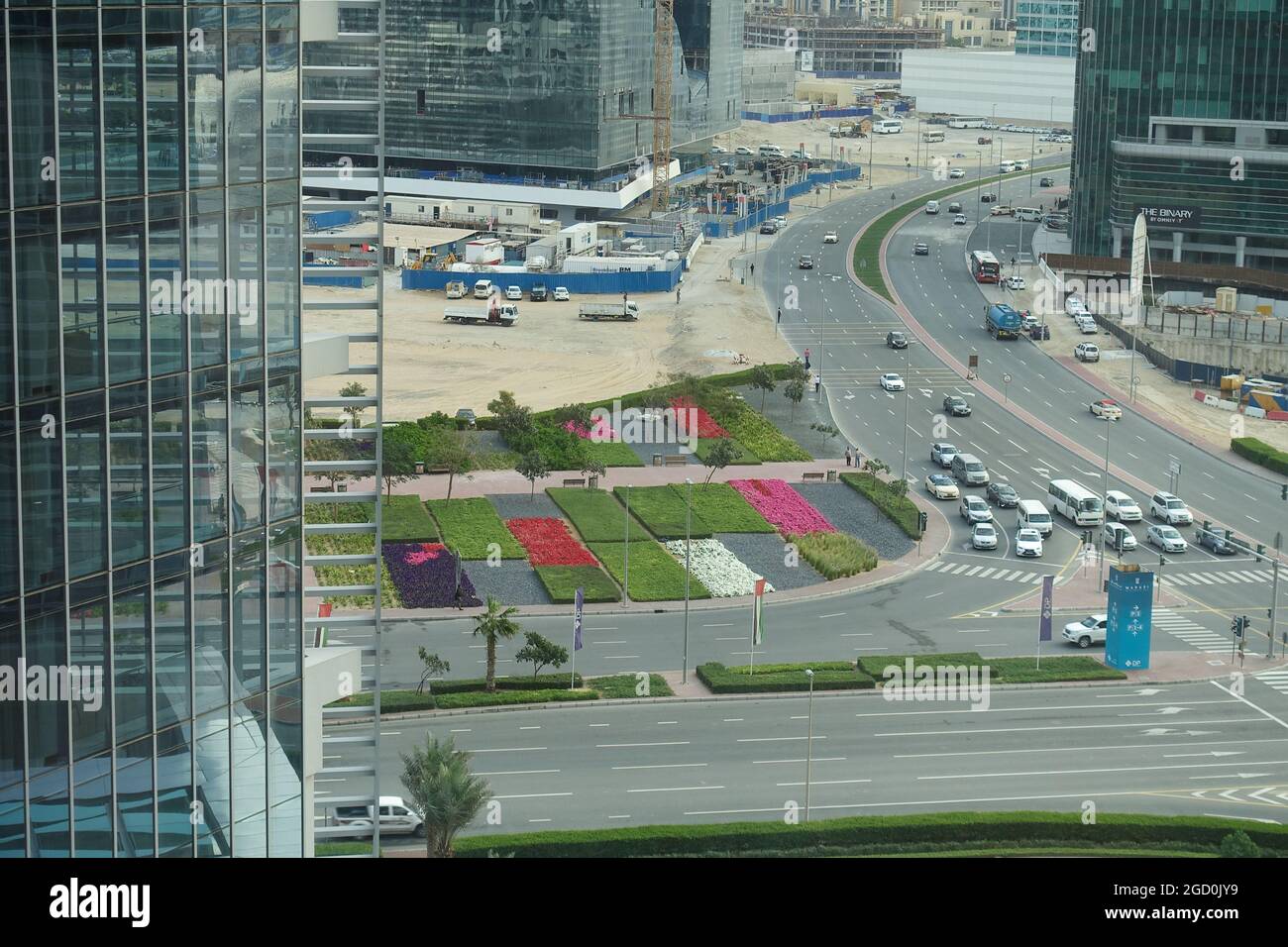 View towards construction works around The Binary Tower Omniyat and ...