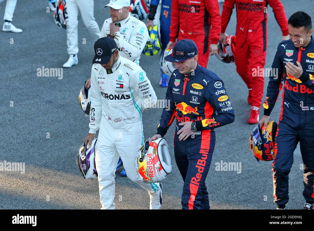 Red bull racing at a drivers group photograph hi-res stock photography ...