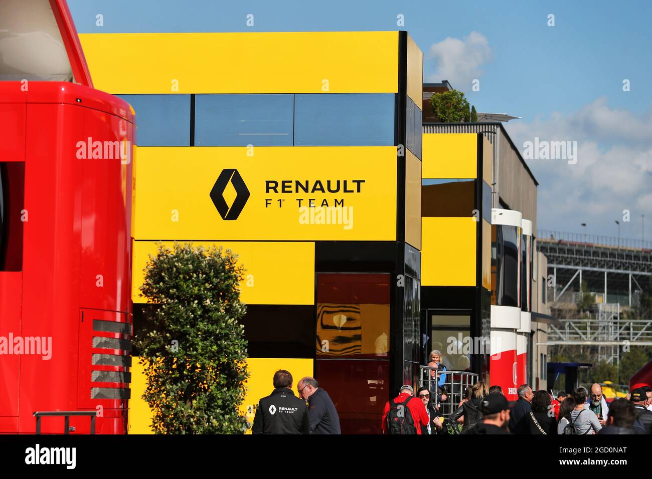 Renault F1 Team motorhome in the paddock. Formula One Testing, Day 1 ...