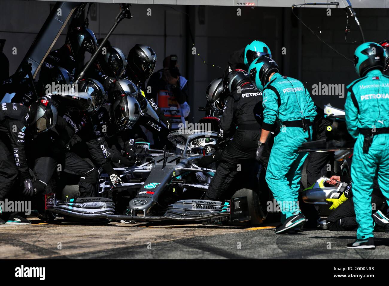 Mercedes amg f1 w11 practices a pit stop hi-res stock photography and ...