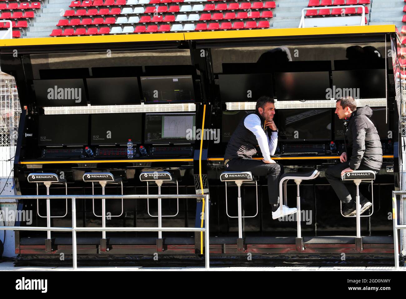Renault sport f1 engine technical director on pit gantry hi-res stock ...