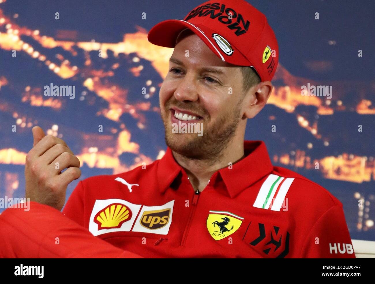 Sebastian Vettel (GER) Ferrari in the FIA Press Conference. Formula One ...
