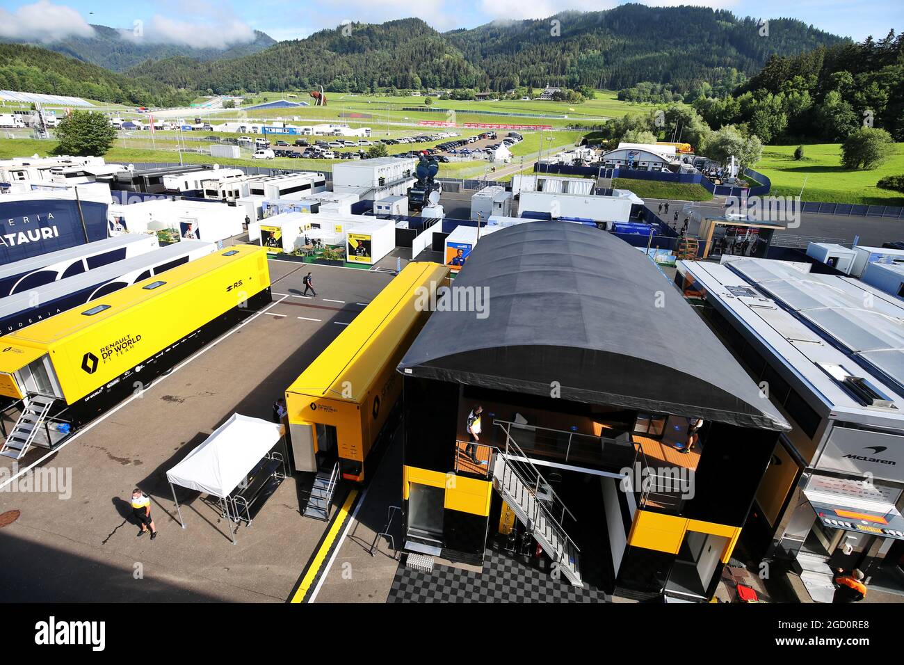 Renault F1 Team trucks in the paddock. Austrian Grand Prix, Thursday ...