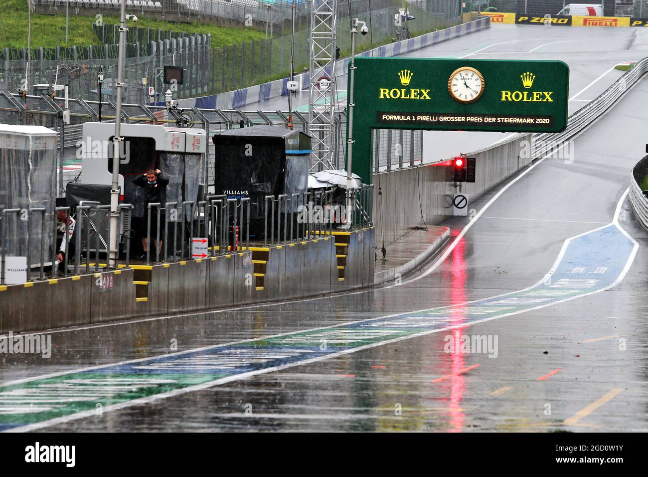 Heavy rain falls in the pits. Steiermark Grand Prix, Saturday 11th July ...