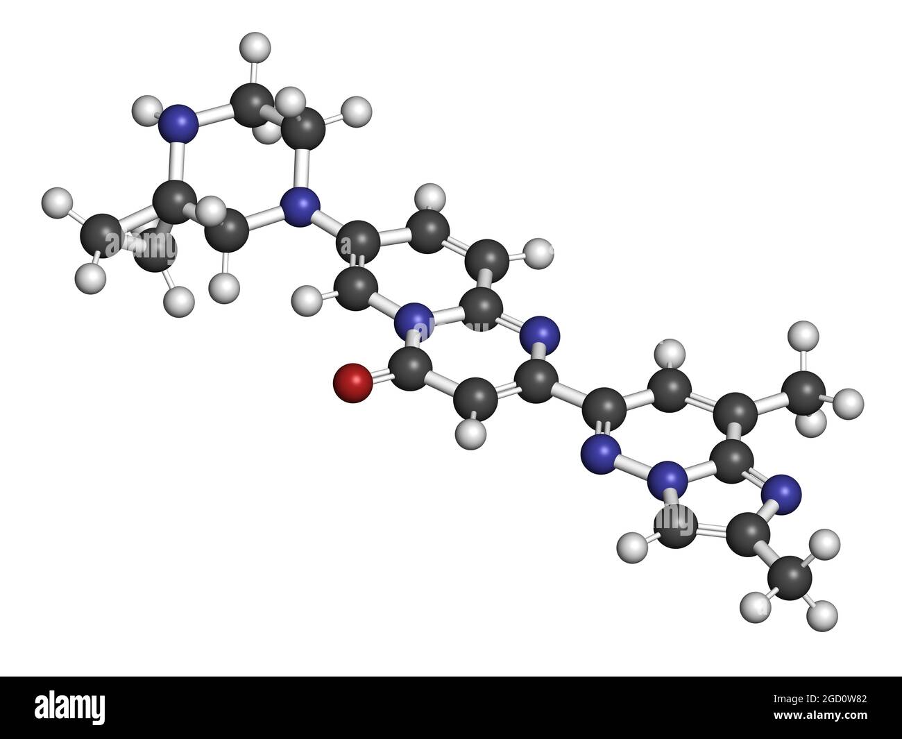 Risdiplam Spinal muscular Atrophy drug molecule. 3D rendering Stock ...