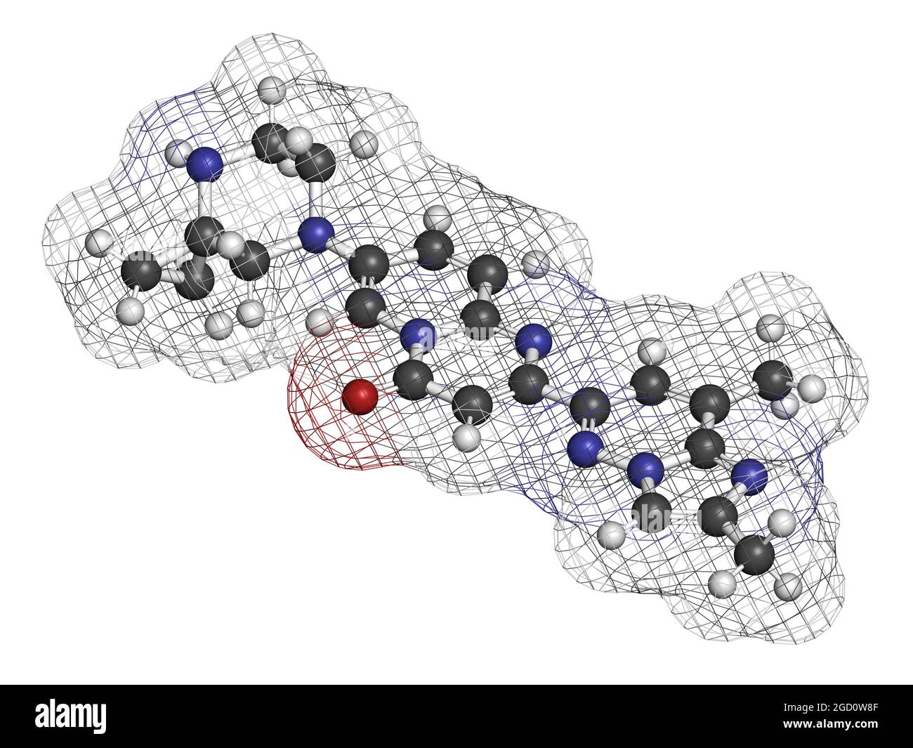 Risdiplam Spinal muscular Atrophy drug molecule. 3D rendering Stock ...