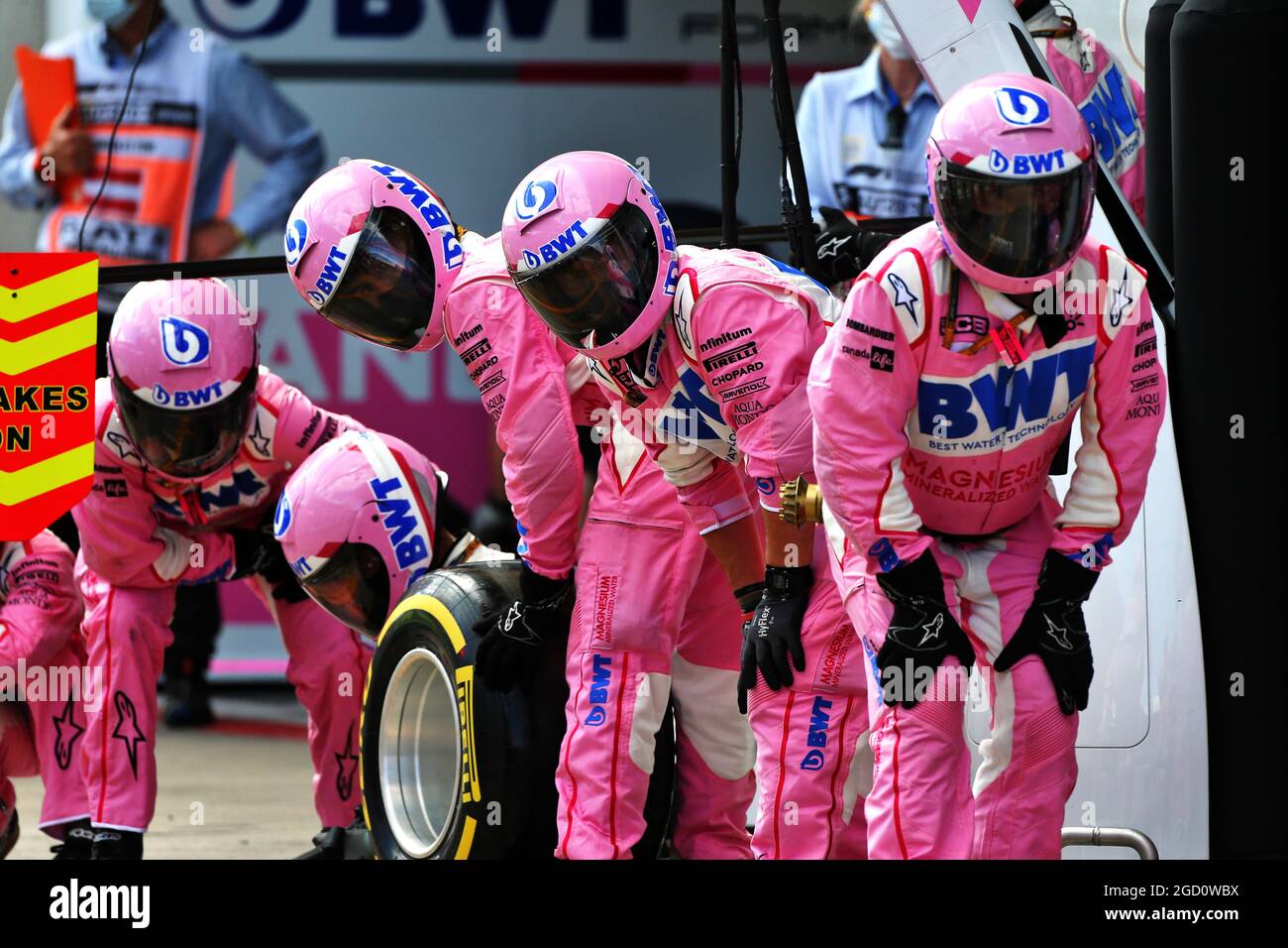 Racing Point F1 Team makes a pit stop. Steiermark Grand Prix, Sunday ...