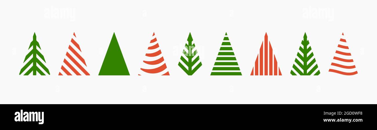 Christmas trees shapes icons set. Vector illustration Stock Vector ...