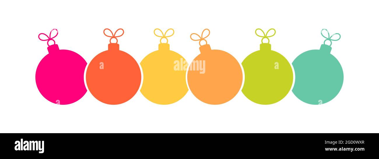 Christmas colorful balls ornaments collection. Vector illustration ...