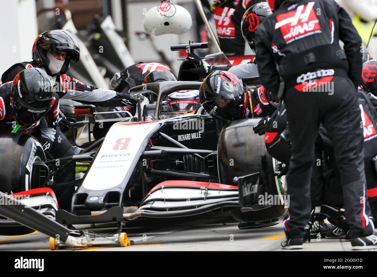 Haas f1 team vf 20 makes a pit stop hi-res stock photography and images ...