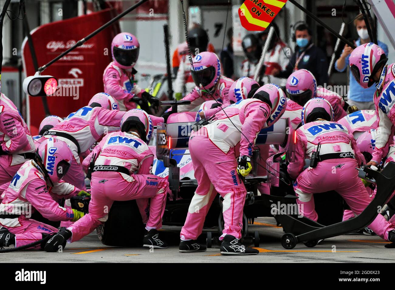 Racing point f1 team rp19 makes a pit stop hi-res stock photography and ...
