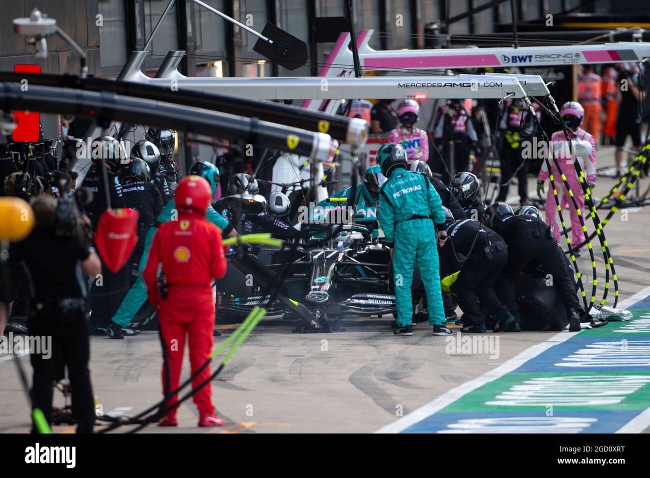 Mercedes amg f1 makes a pit stop hi-res stock photography and images ...