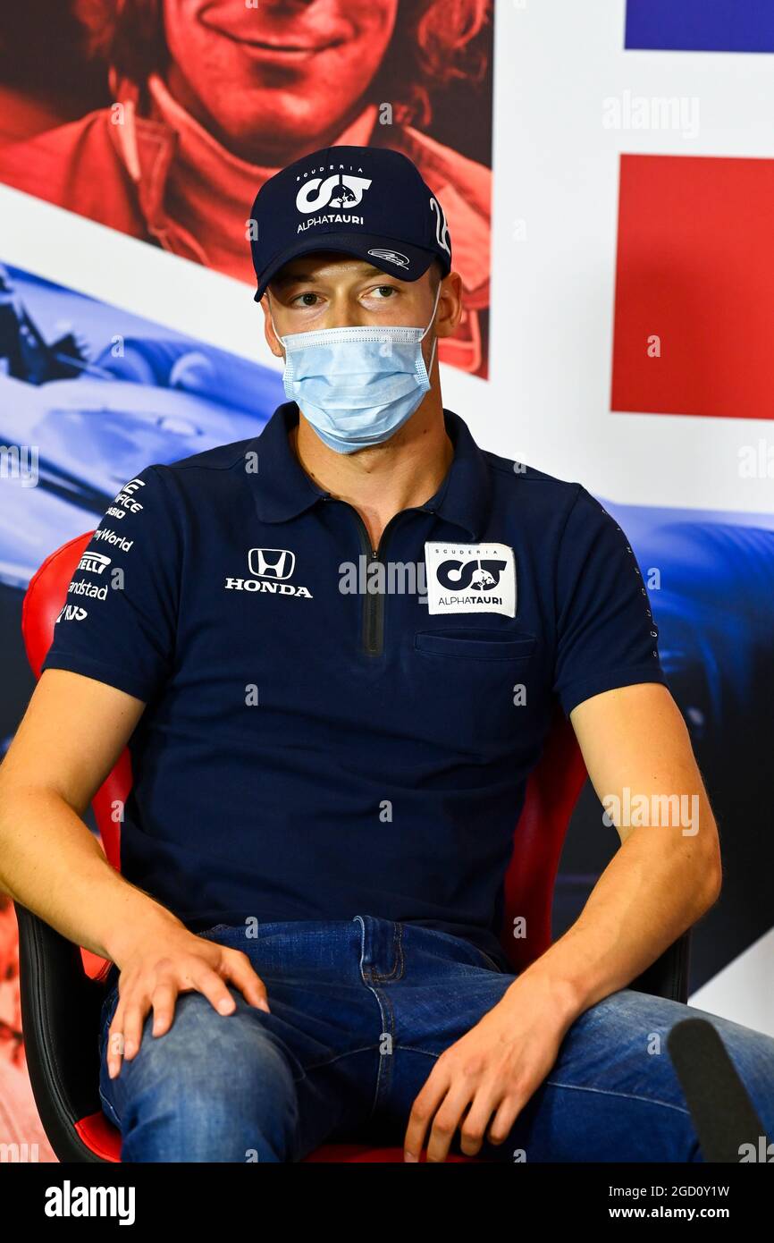 Daniil Kvyat (RUS) AlphaTauri in the FIA Press Conference. 70th ...