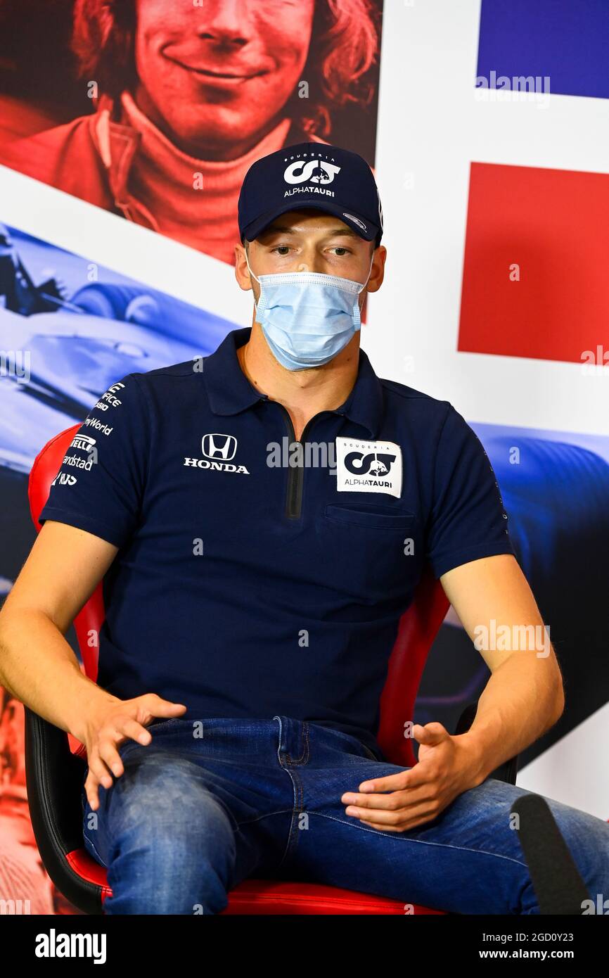 Daniil Kvyat (RUS) AlphaTauri in the FIA Press Conference. 70th ...