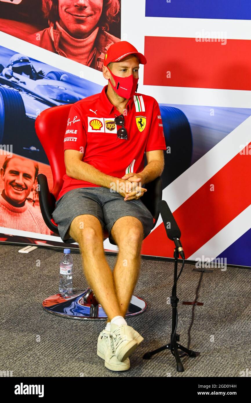 Sebastian Vettel (GER) Ferrari in the FIA Press Conference. 70th ...