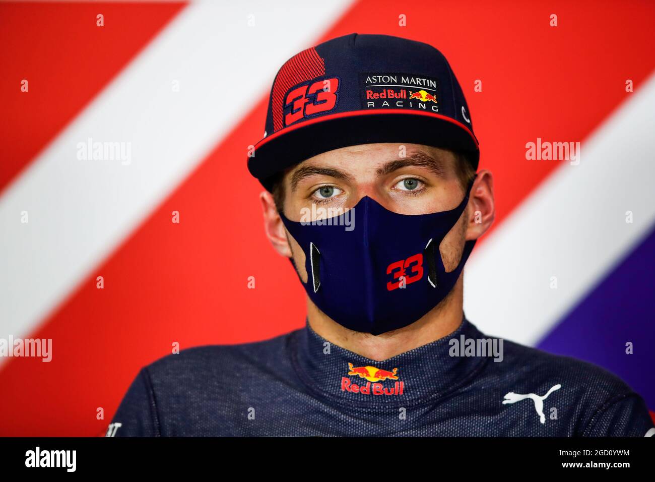 Max Verstappen (NLD) Red Bull Racing in the post race FIA Press ...