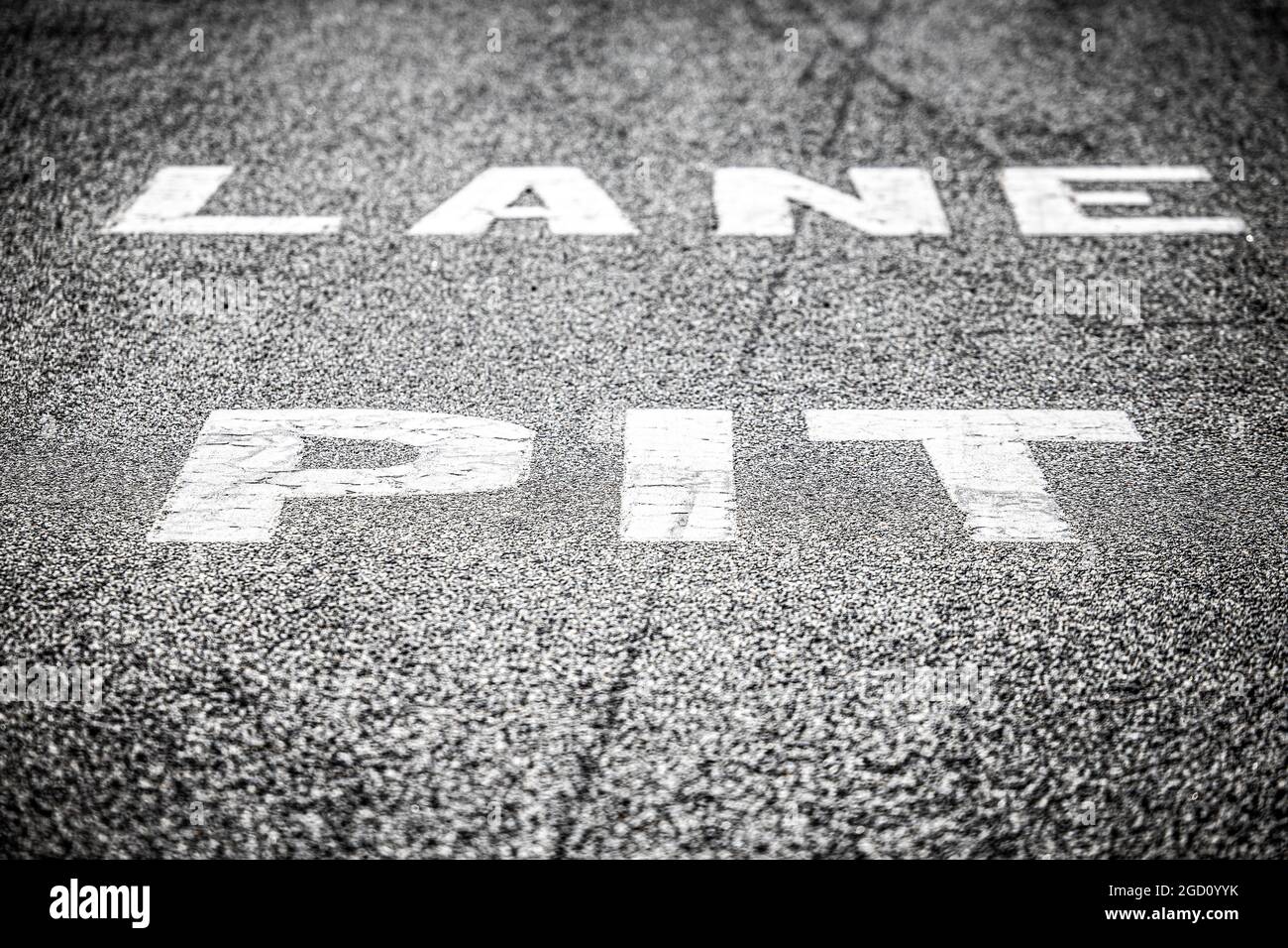 Pit lane at the circuit at the catalunya circuit hi-res stock ...