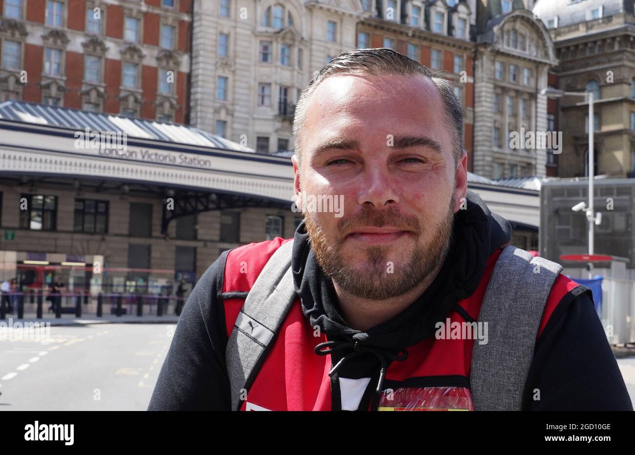 Jacob Davidson at the scene at Victoria bus station, central London ...