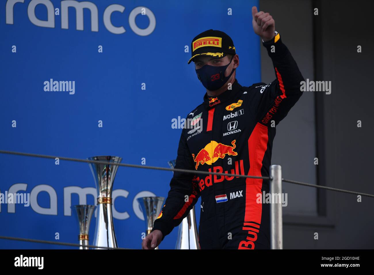 Max Verstappen (NLD) Red Bull Racing celebrates his second position on ...
