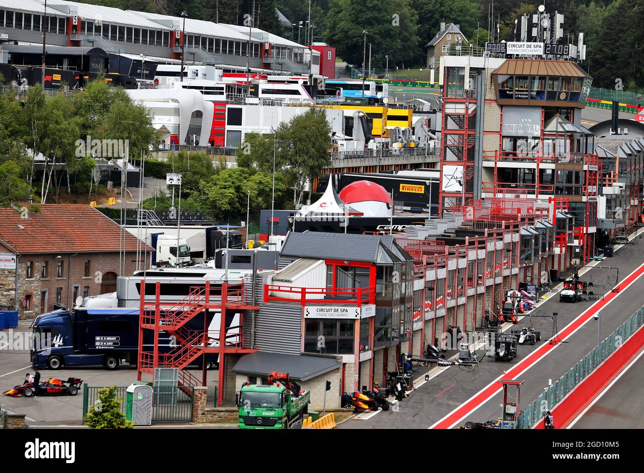 Circuit atmosphere - pits and paddock. Belgian Grand Prix, Thursday ...