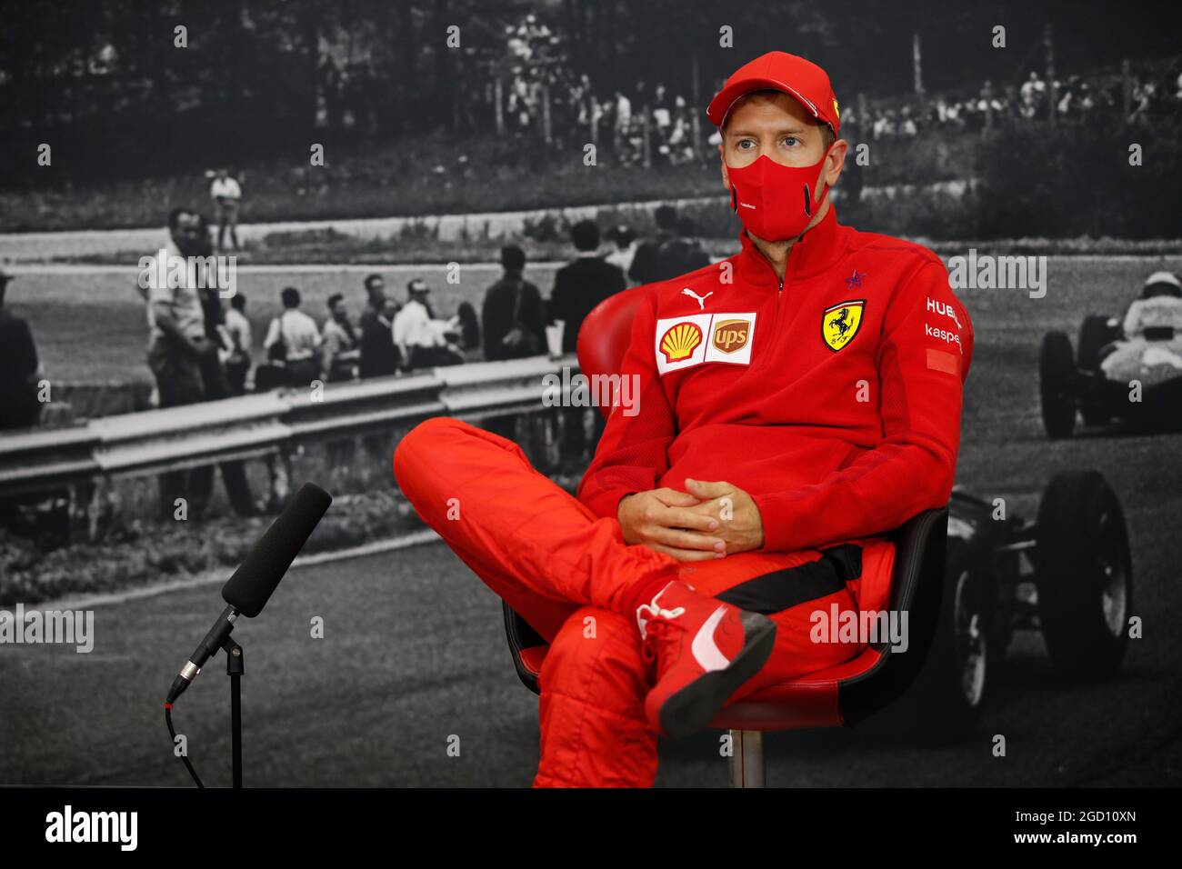 Sebastian Vettel (GER) Ferrari in the FIA Press Conference. Belgian ...