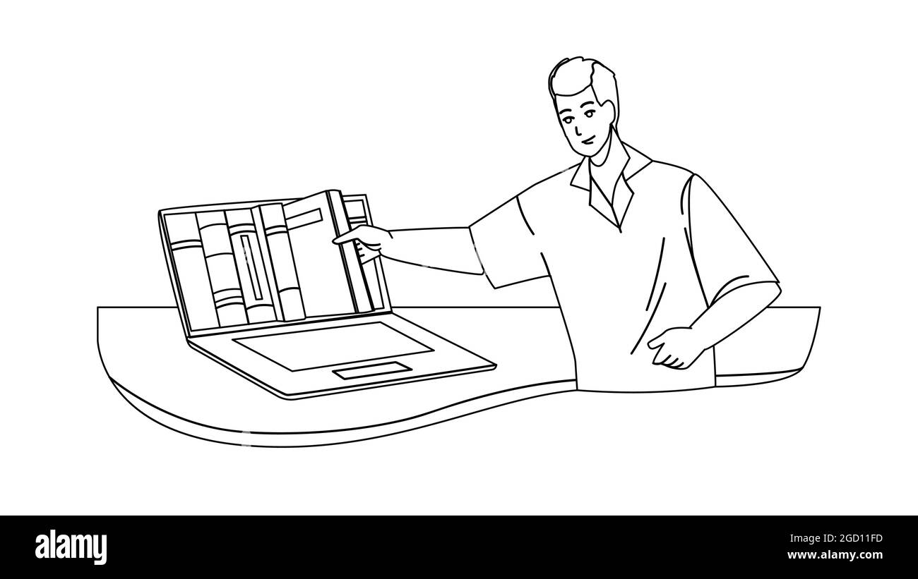 Online Library Service For Reading Book Vector Stock Vector Image & Art ...