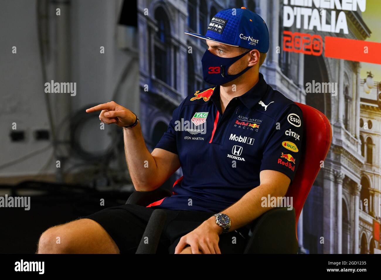Max Verstappen (NLD) Red Bull Racing in the FIA Press Conference ...