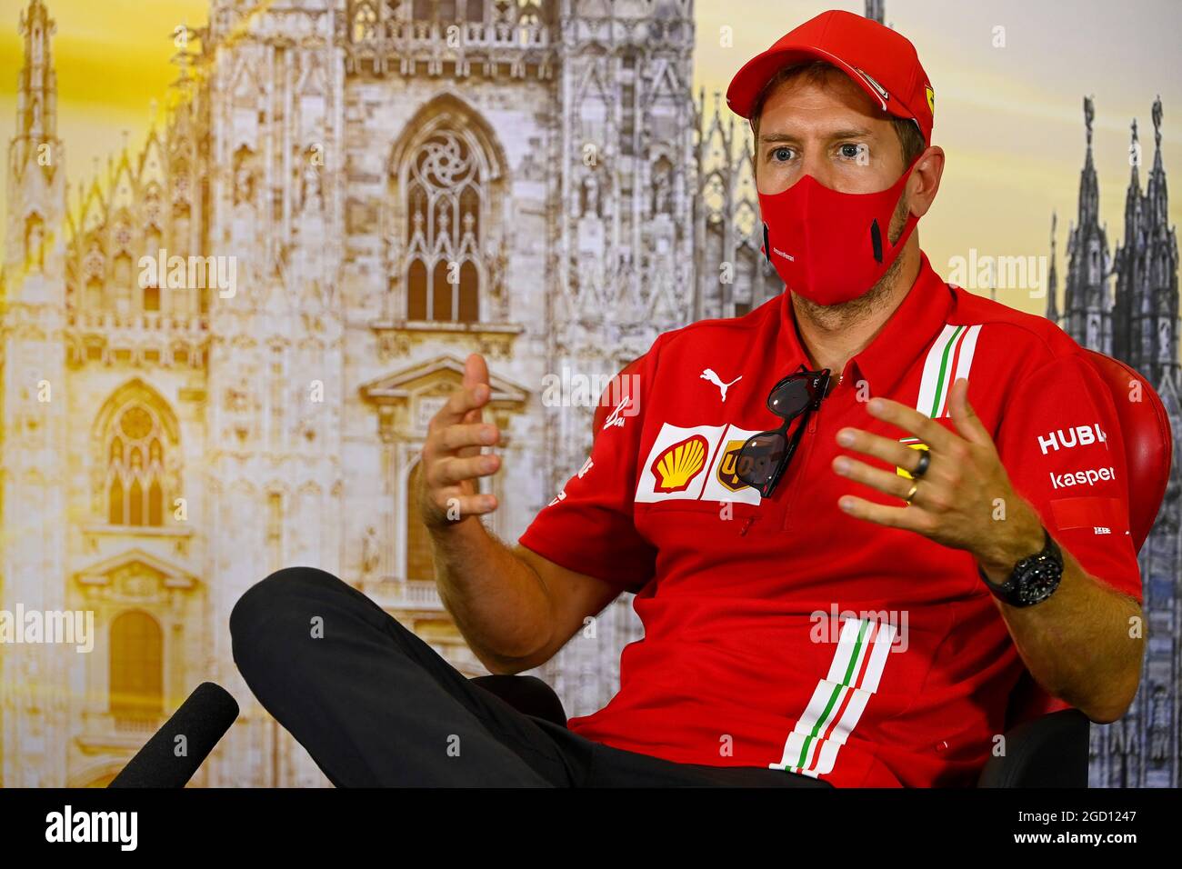 Sebastian Vettel (GER) Ferrari in the FIA Press Conference. Italian ...