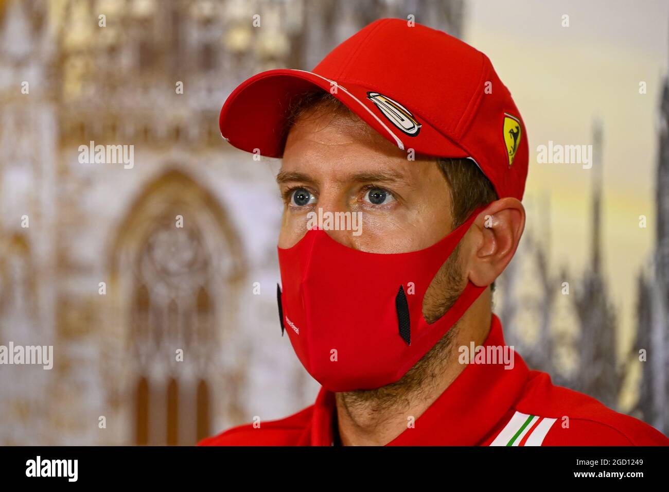 Sebastian Vettel (GER) Ferrari in the FIA Press Conference. Italian ...