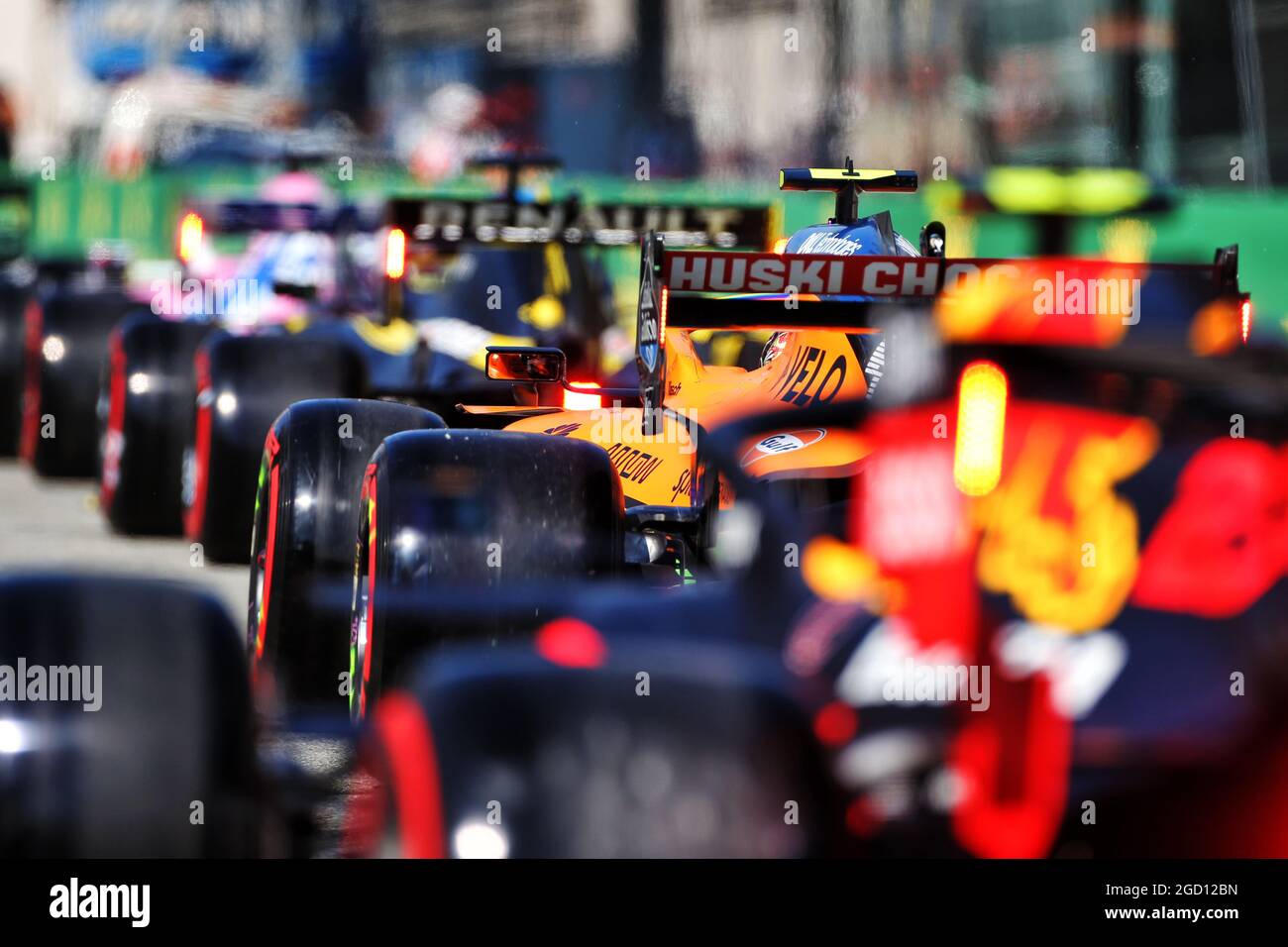 Lando Norris (GBR) McLaren MCL35 leaves the pits. Italian Grand Prix ...