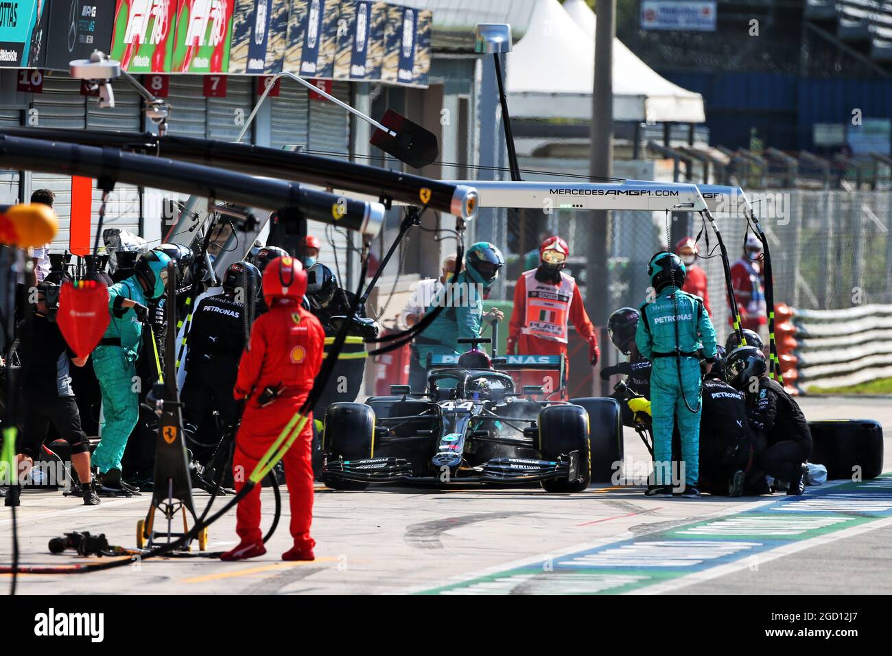 Mercedes amg f1 w11 makes a pit stop hi-res stock photography and ...