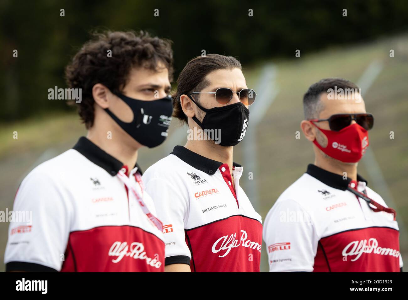Antonio Giovinazzi (ITA) Alfa Romeo Racing walks the circuit with the ...