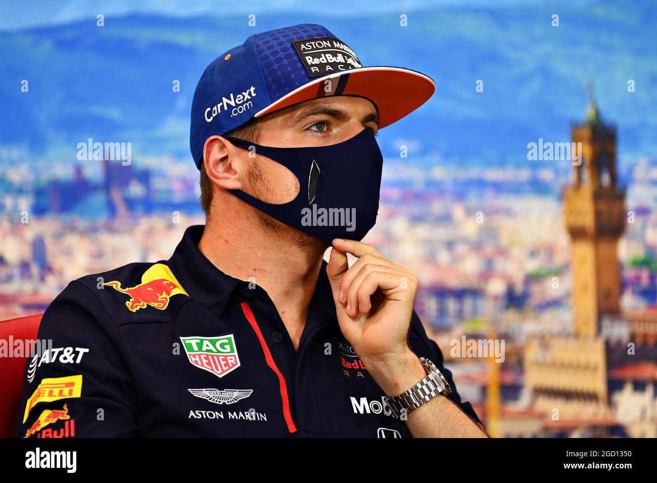 Max Verstappen (NLD) Red Bull Racing in the FIA Press Conference ...
