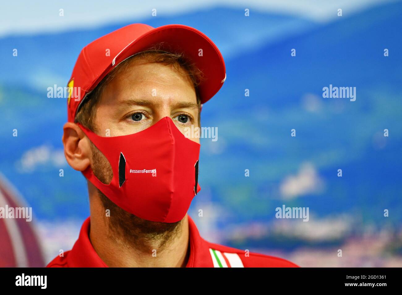 Sebastian Vettel (GER) Ferrari in the FIA Press Conference. Tuscan ...