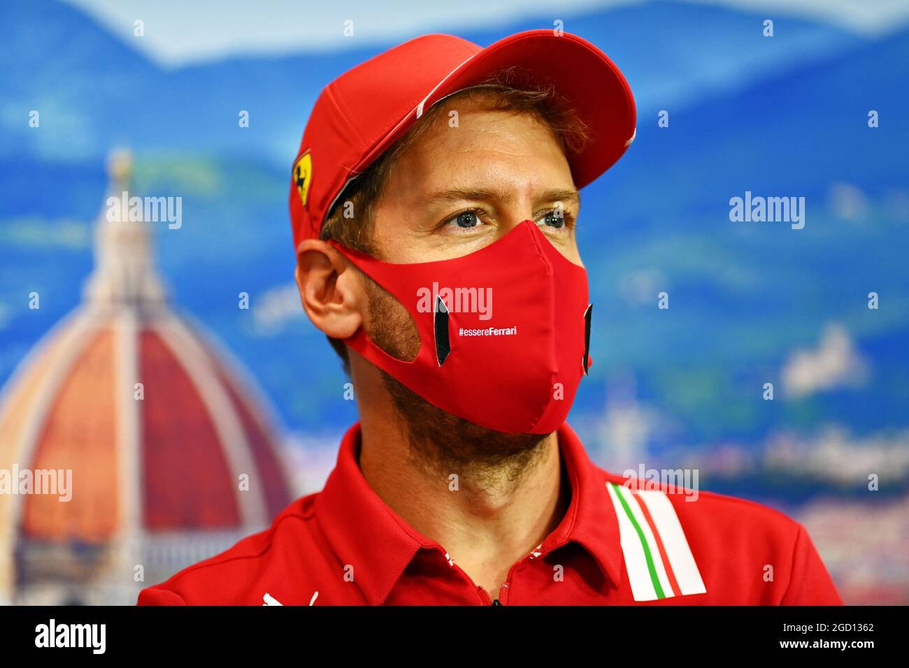 Sebastian Vettel (GER) Ferrari in the FIA Press Conference. Tuscan ...