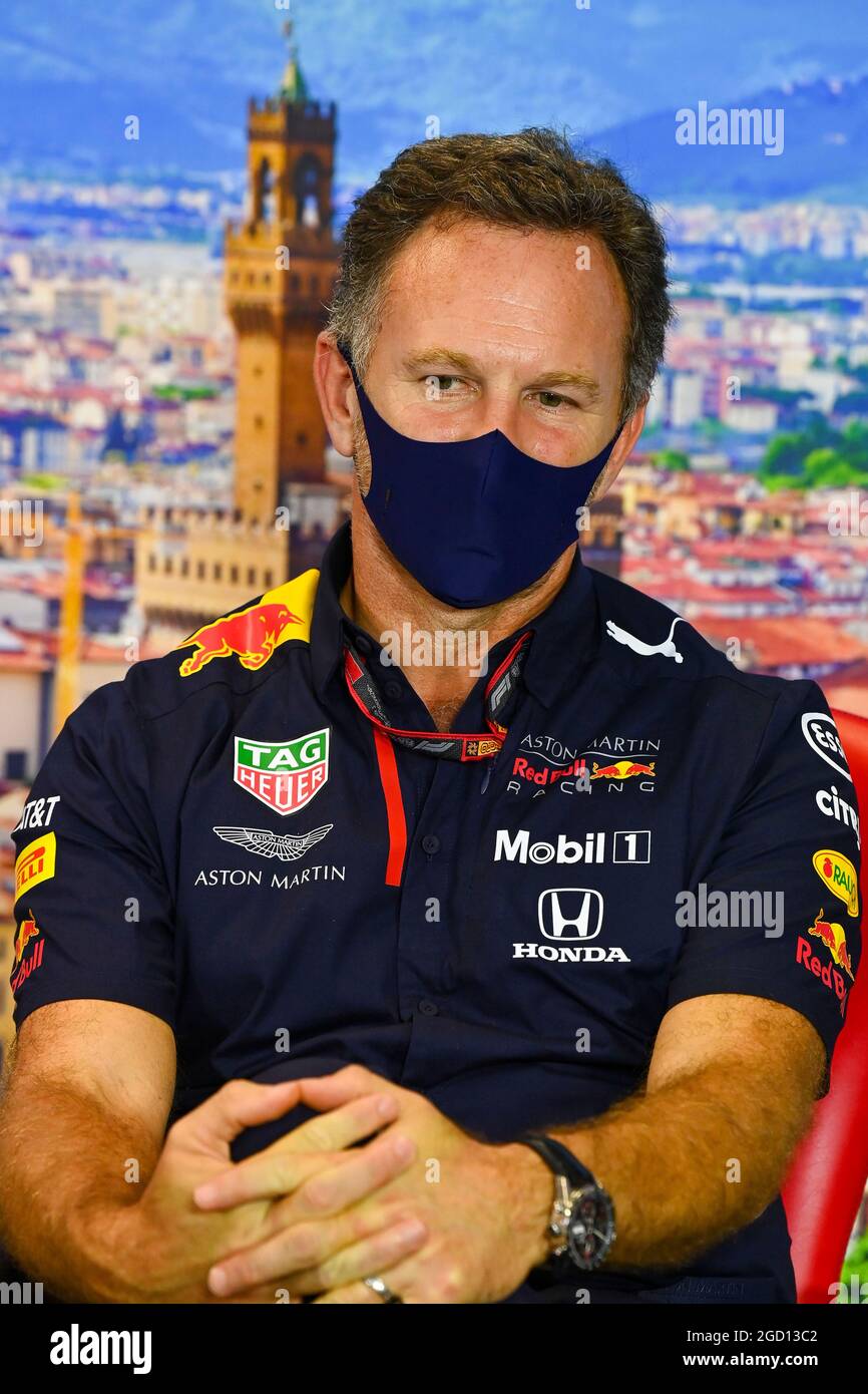 Christian Horner (GBR) Red Bull Racing Team Principal in the FIA Press Conference. Tuscan Grand ...