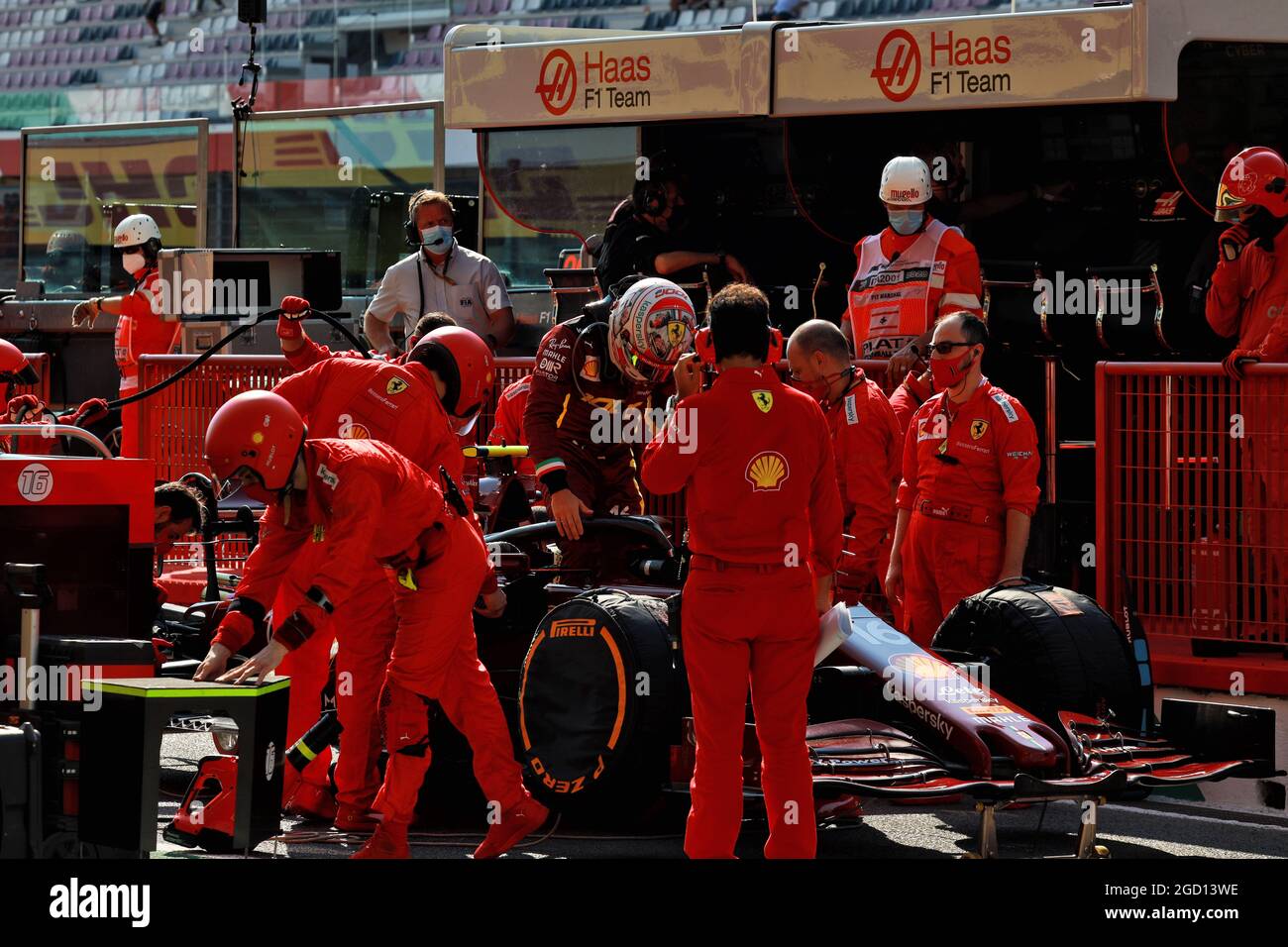 Charles Leclerc (MON) Ferrari SF1000 in the pits. Tuscan Grand Prix, Sunday 13th September 2020 ...
