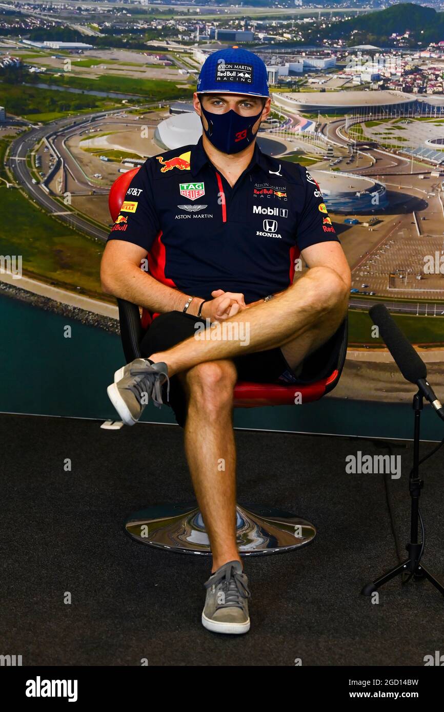 Max Verstappen (NLD) Red Bull Racing in the FIA Press Conference ...
