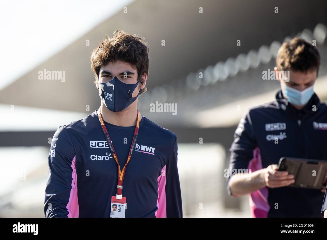 Lance Stroll (CDN) Racing Point F1 Team walks the circuit with the team ...